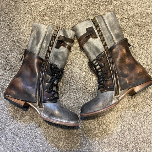 Freebird by Steven | Shoes | Freebird By Steven Ravi Strappy Leather Boots In Ice Size 9 | Poshmark
